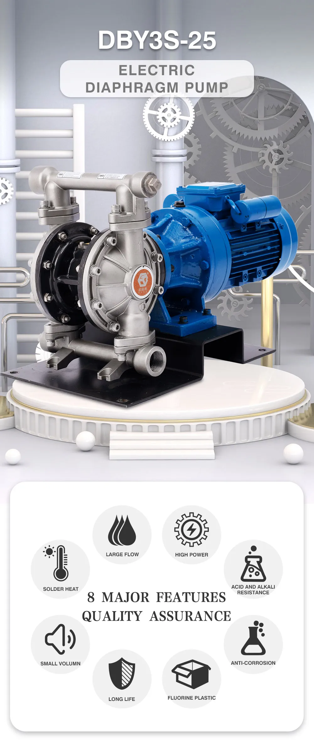 Godo Dby3s-25p 1 Inch High Quality Eod Pump Stainless Steel Liquid Transfer Electric Oil Pump ...