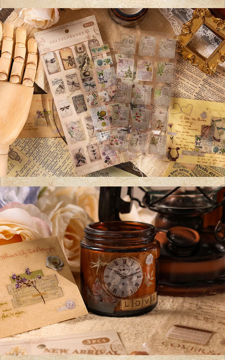 Cute Cartoon Retro Nostalgia Handheld Ledger Sticker