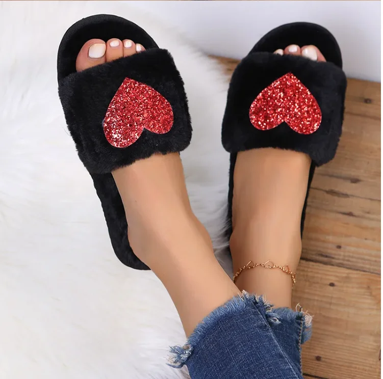 Women Slipper 2024 Platform Cute Fashion Indoors Fluffy Ladies Flat ...
