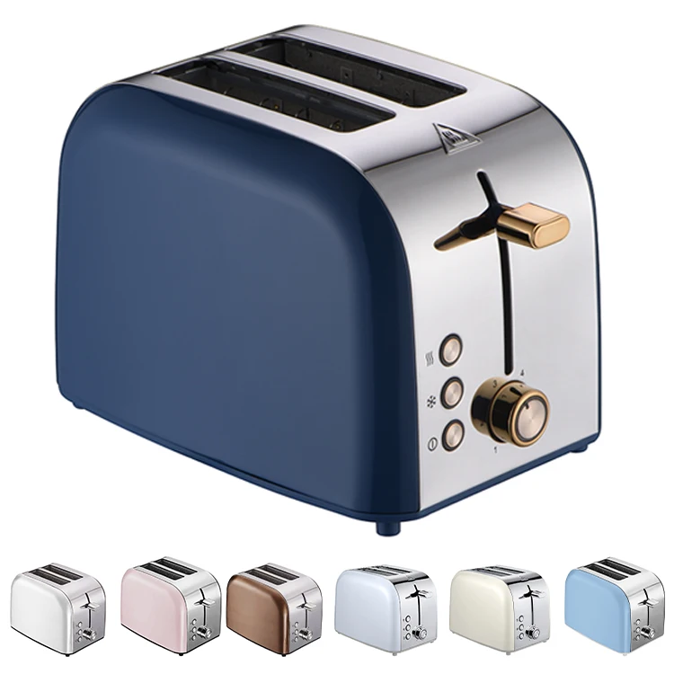 4 Slice S/s Toaster Long Slot Stainless Steel Metal 1-6 Level Browning ...