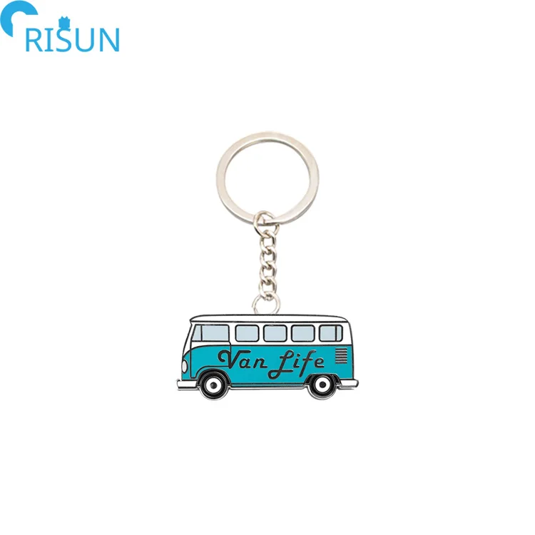 Manufacturer Cute Camper Car Enamel Keychain Van Custom Own Logo Hippie ...