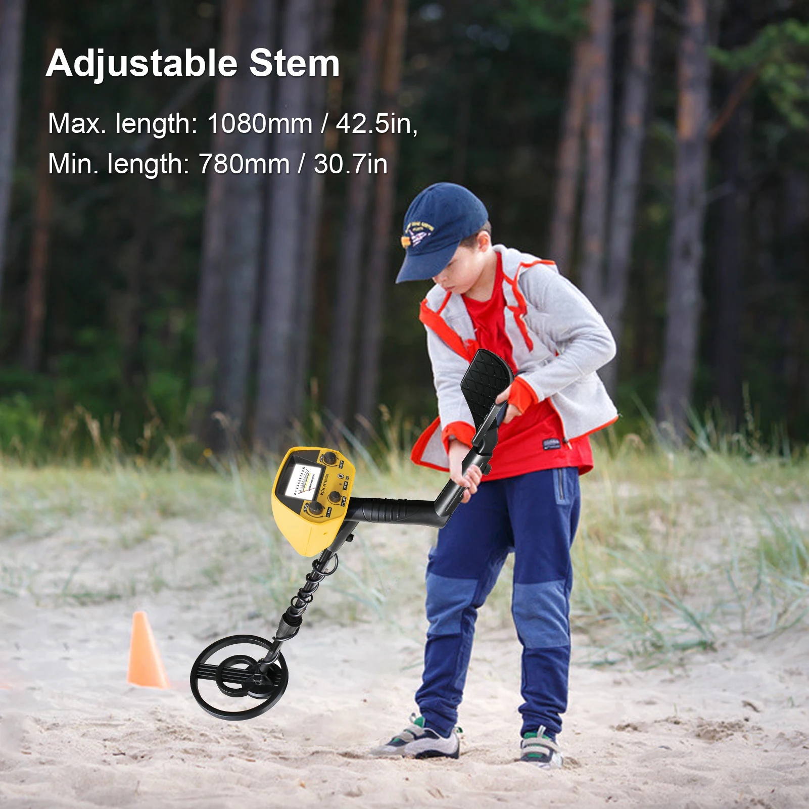 Waterproof Coil Metal Detector High Accuracy Adjustable Stem 7 Inch ...