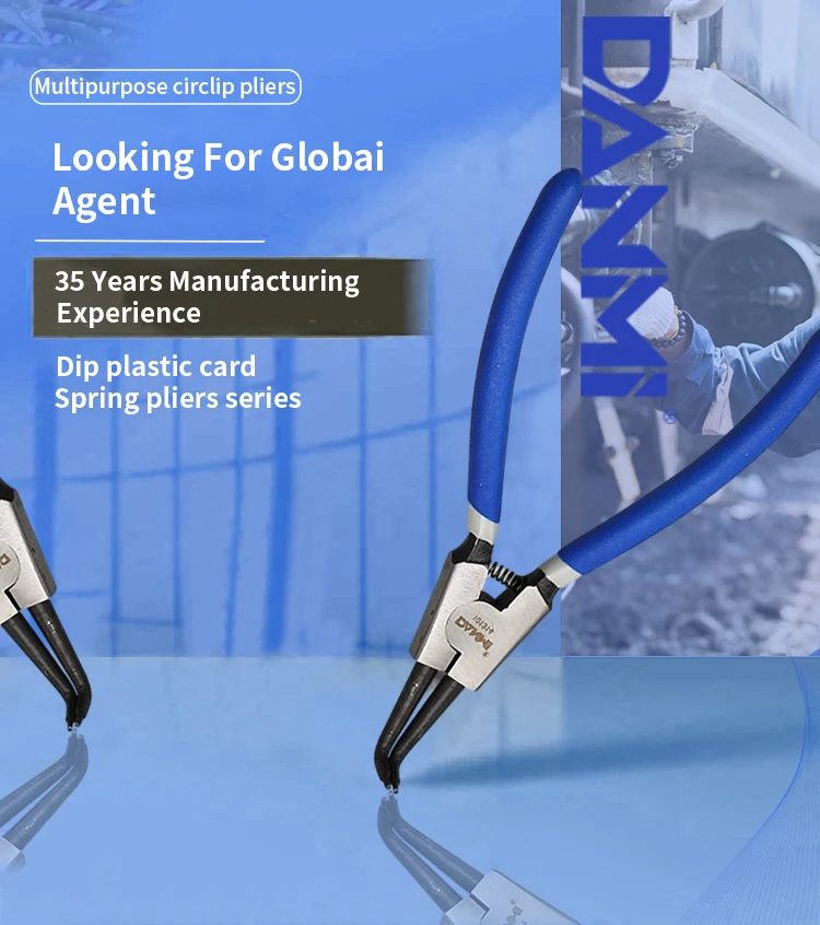 C-clip Pliers 7" Straight External Circlip 45# Carbon Steel 7'' Circlip ...