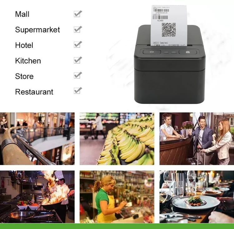 Desktop 58mm Thermal Pos System Receipt Portable Printer