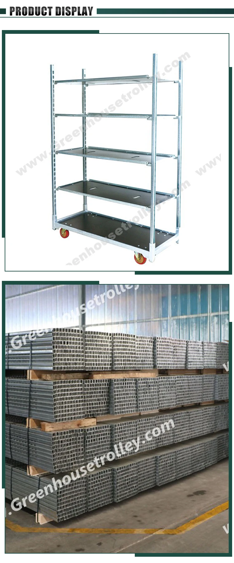Greenhouse Mobile Dutch Flower Trolley - Nursery Display Rack