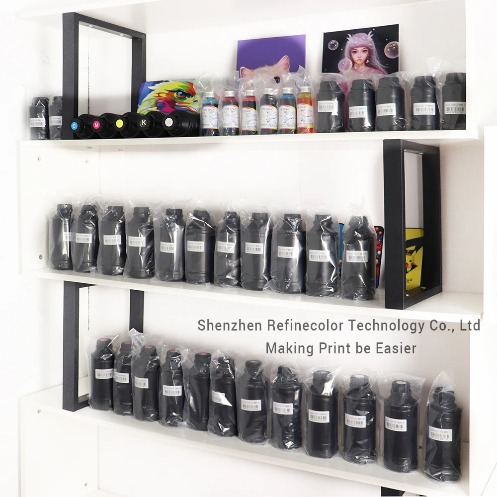 Refinecolor Cmyk White 1set 5x500ml Uv Inks Curable Quality Pigment ...