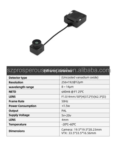 Caddx 256*192p Uncooled Automotive Night Vision Thermal Imaging Infrared Fixed Wing Camera ...