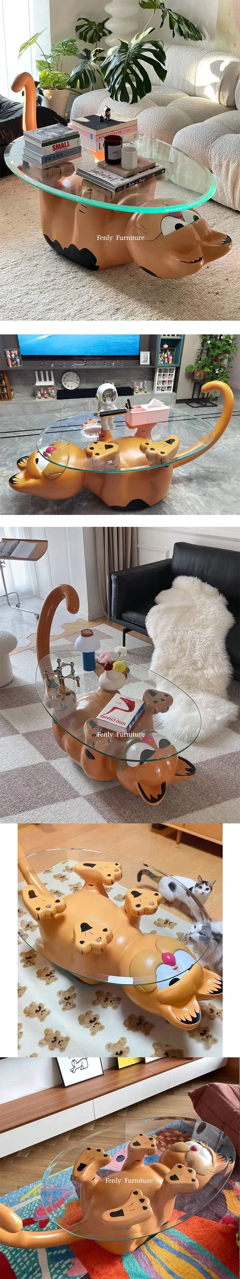 Designer Glassfiber Coffee Table Living Room Luxury Garfield Coffee ...