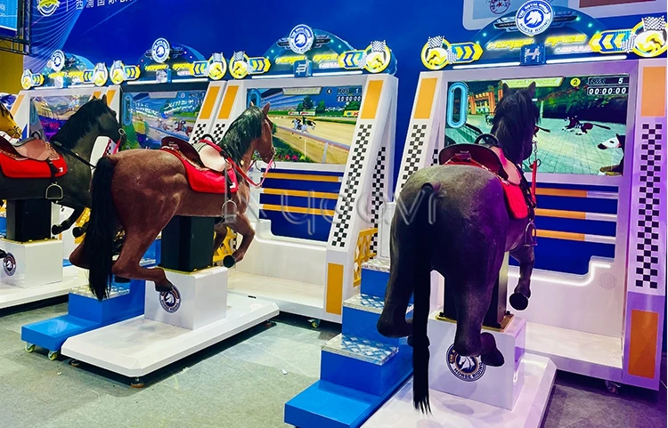 Amusement Park Carnival Electric Coin Operated Golden Sport Royal Horse ...