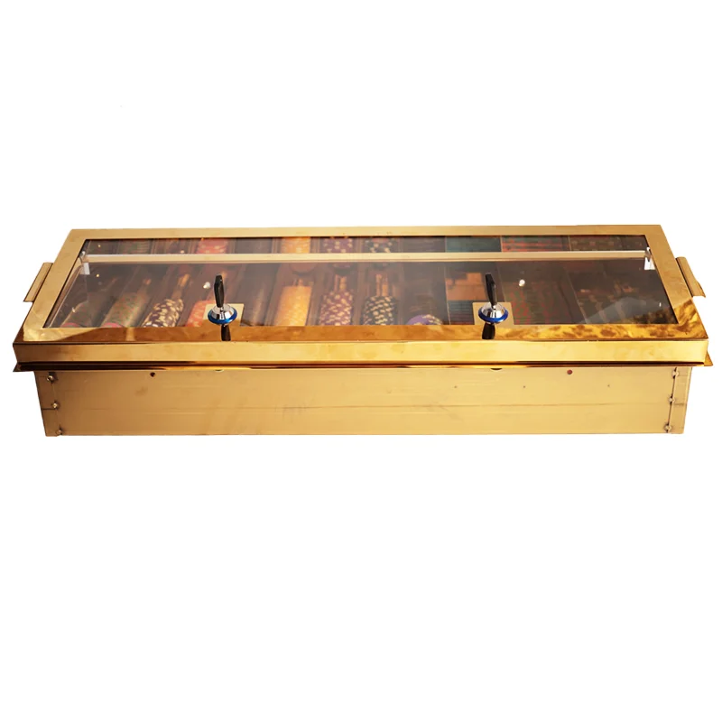 Baccarat Golden Metal Poker Chip Tray With Lid And Lock Casino Metal ...