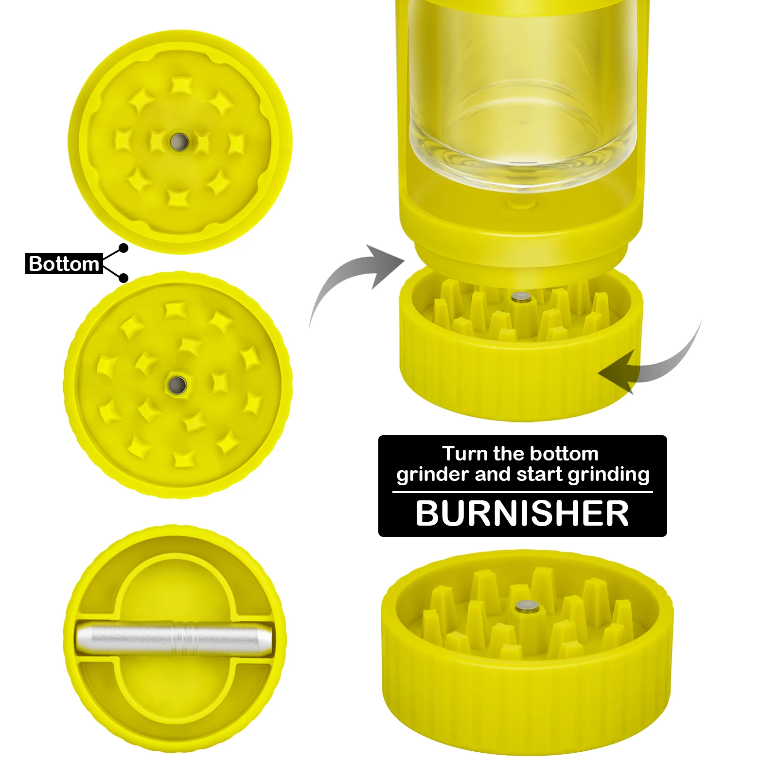 Herb Stash Container Acrylic Jar Rechargeable Storage Bottles ...