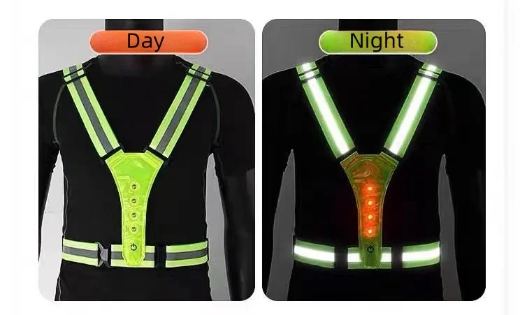 High Visibility LED Reflective Sports Safety Vest 8 LED Lights ...