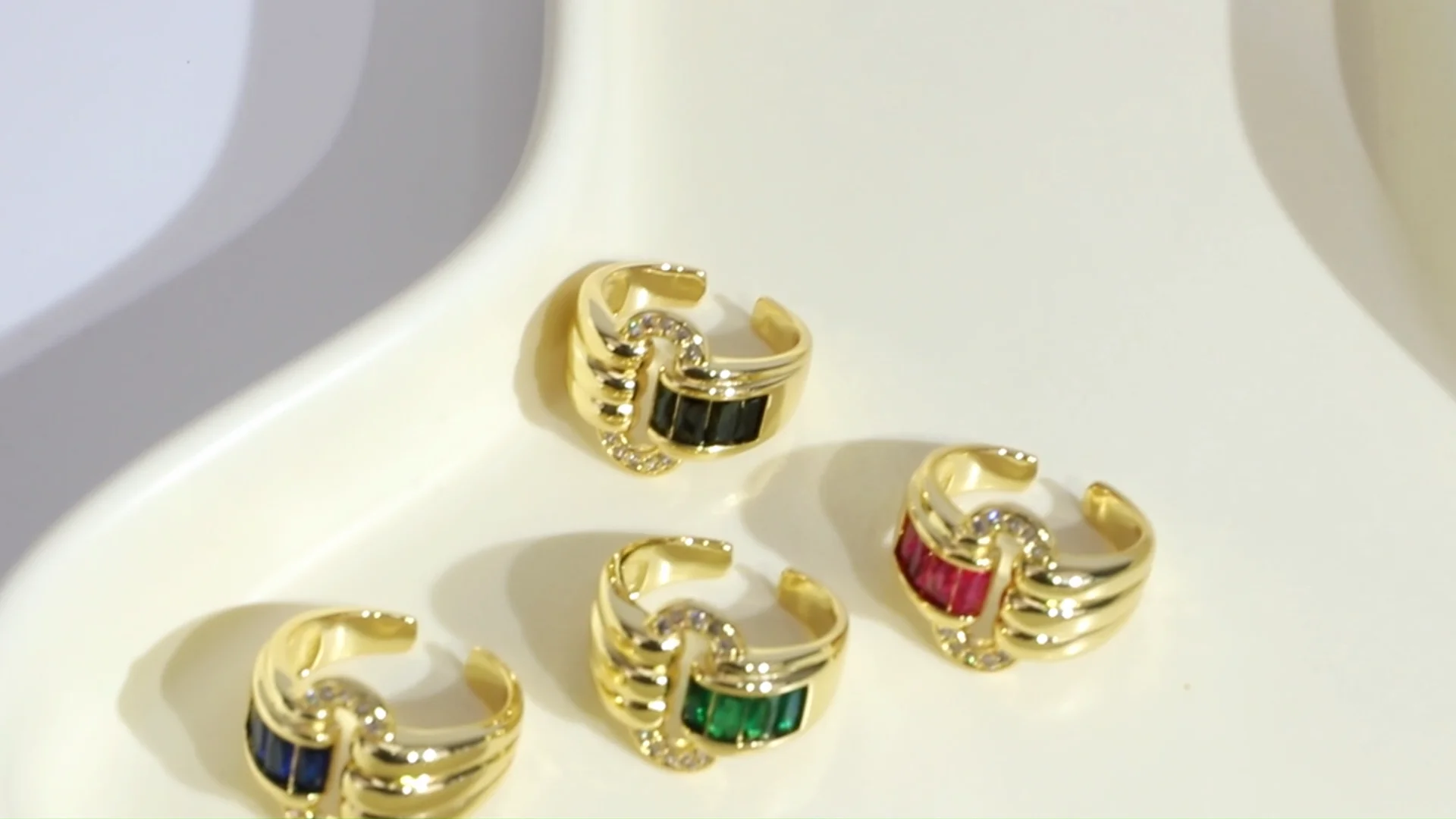 Designer Creative Luxury Oval Buckle Shape Ruby Sapphire Gemstone Ring ...