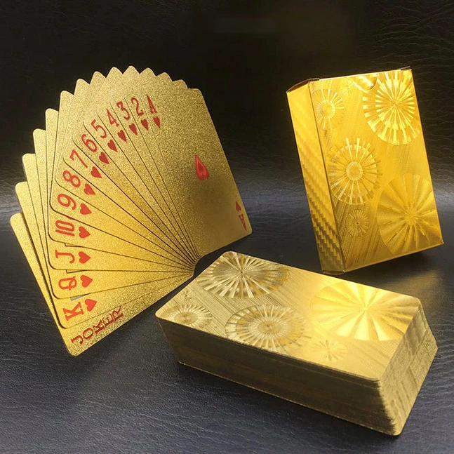 Plastic Playing Card 99 Foil Gold Plastic Poker Playing Cards Plastic ...