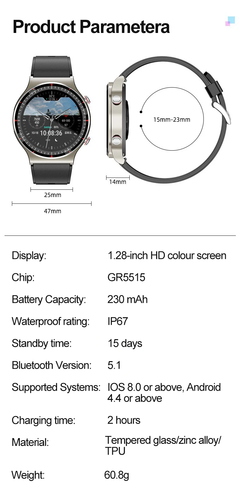 Medical Grade Android Smart Watch Bp Smart Watch With Ecg Medical Blood ...