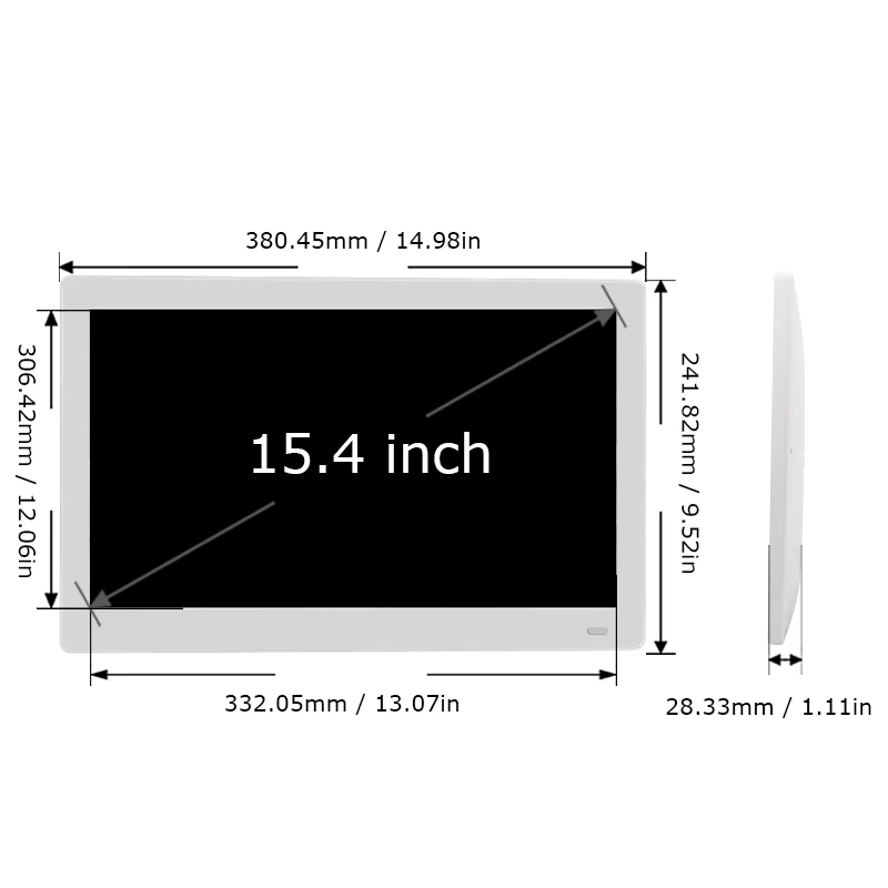 Odm/oem Black Digit Display Lcd Picture 15.4 Inch Wooden Android Wifi ...