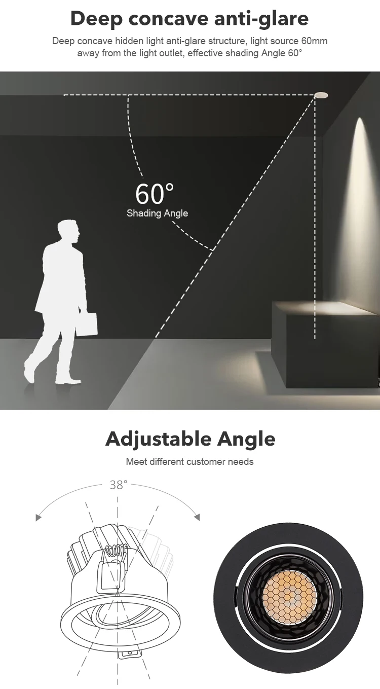 Modern Contemporary Indoor Office Commercial Home Living Room Black 7W ...