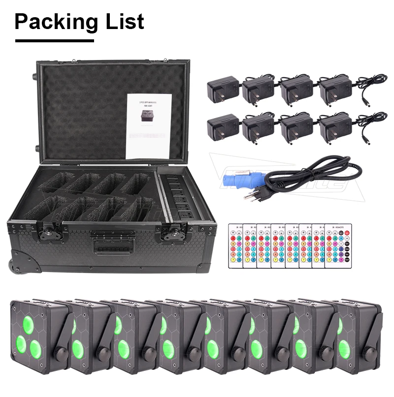 Marslite Uplights Battery Wireless 3*18W RGBWA+UV for Weddings