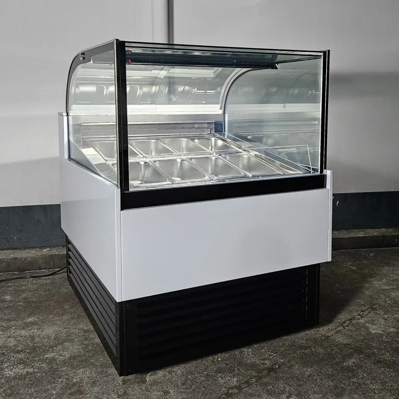 Blue Color New Design Ice Cream Gelato Display Freezer With 8 Pans ...