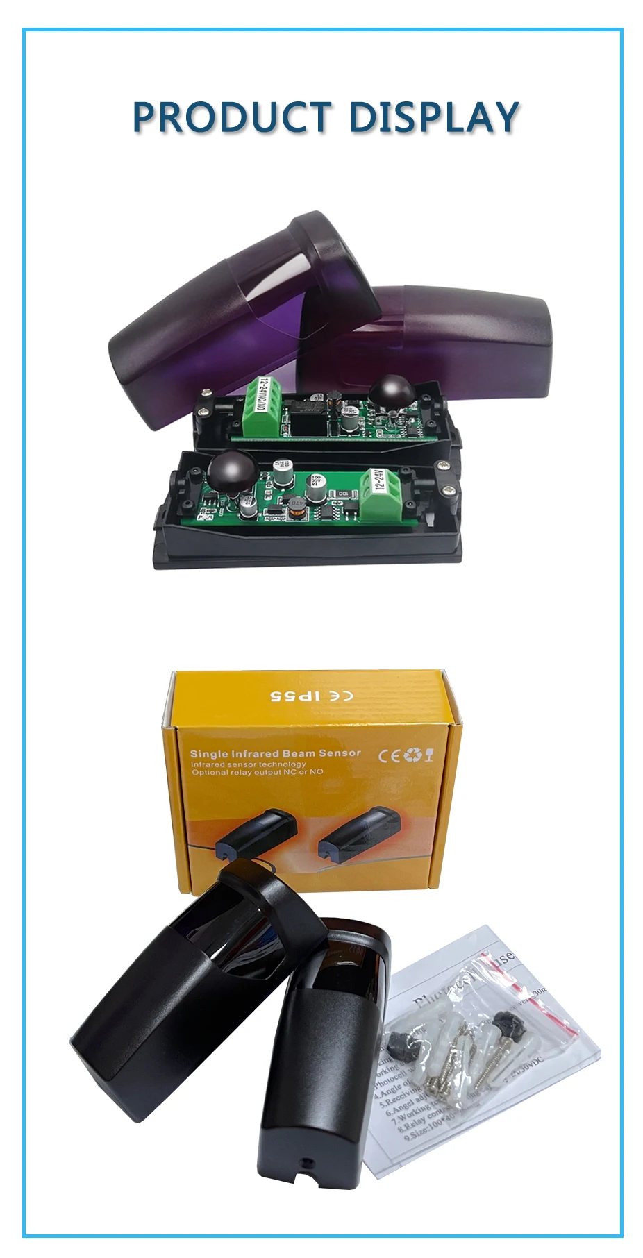 Wireless Safety Infrared Beam Sensor Photocell Waterproof IP55 12-24v ...