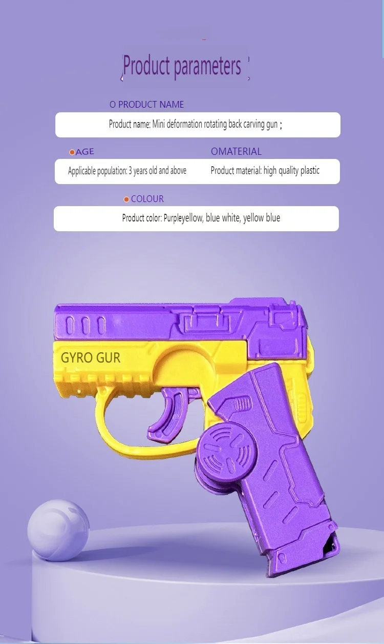 Mini Unpack Rotary Back Wade Gun 2-in-1 Fidget Spinner Automatic ...