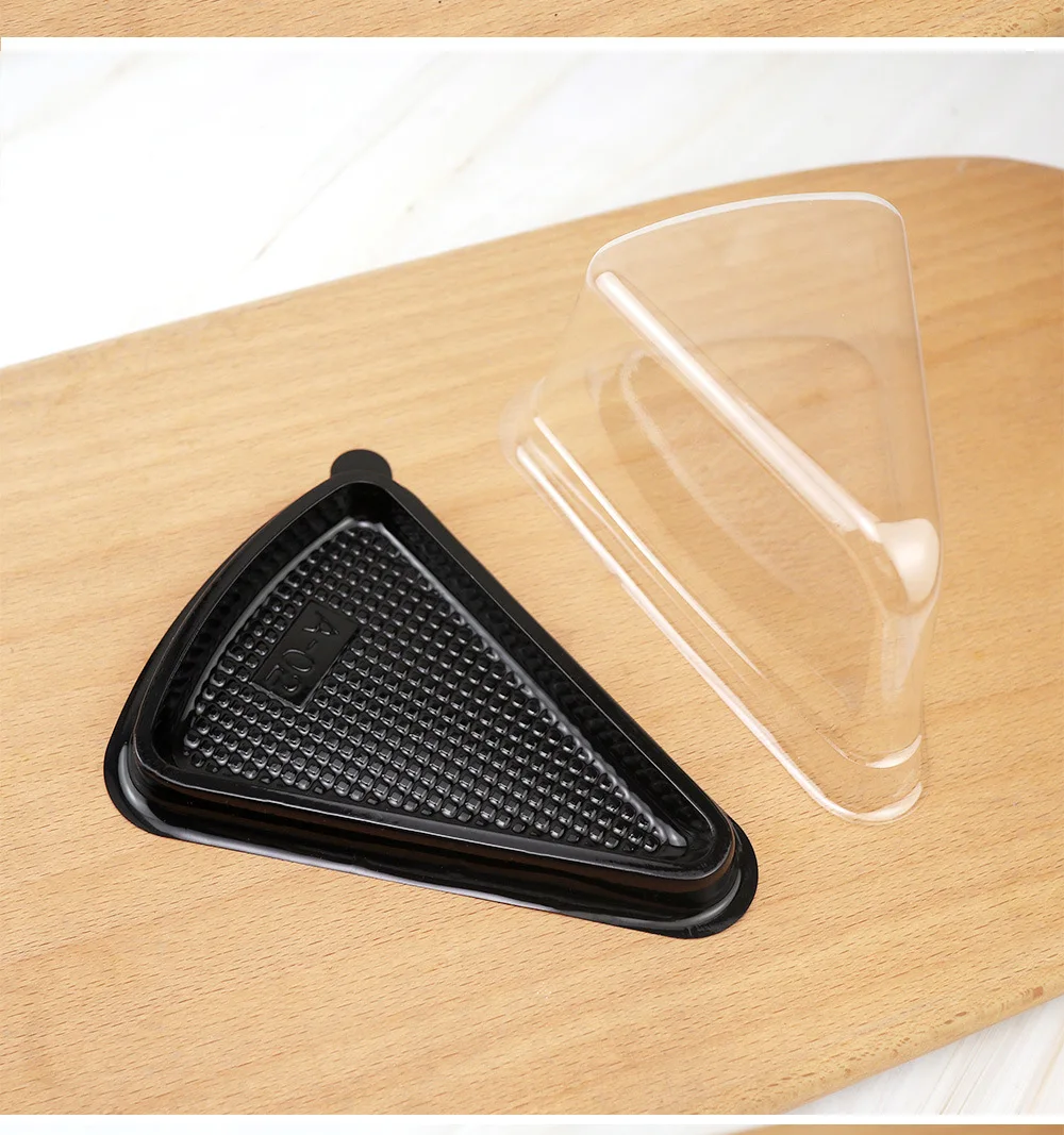 Food Packaging Sandwich Bakery Cake Slice Containers Clear Plastic ...