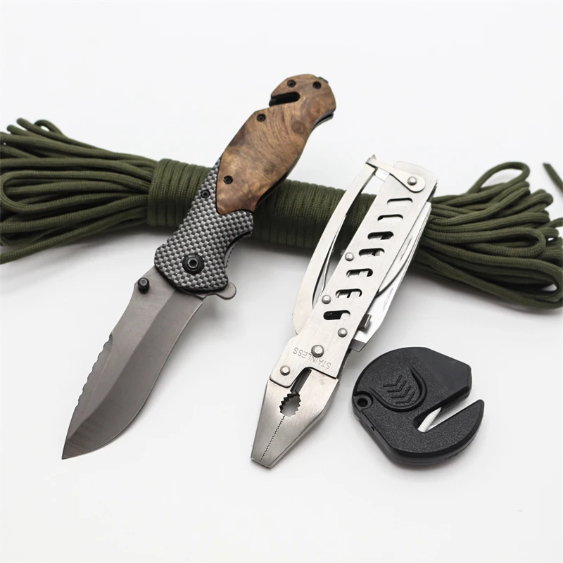 High Quality 3-Piece Outdoor Pocket Knife Set with Multitools