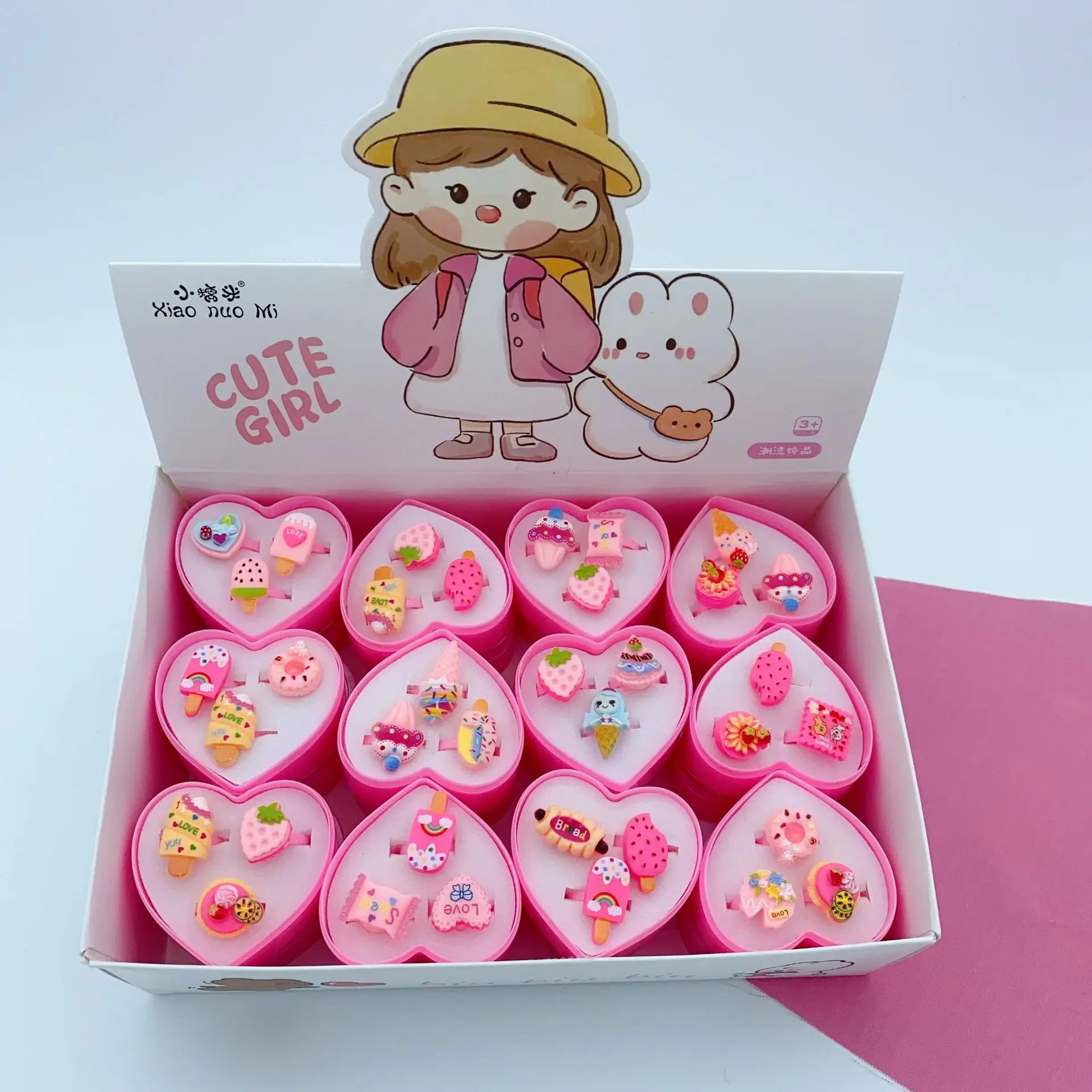 Wholesale Cartoon Plastic Toy Finger Rings Cute Baby Girls Ring Hot ...