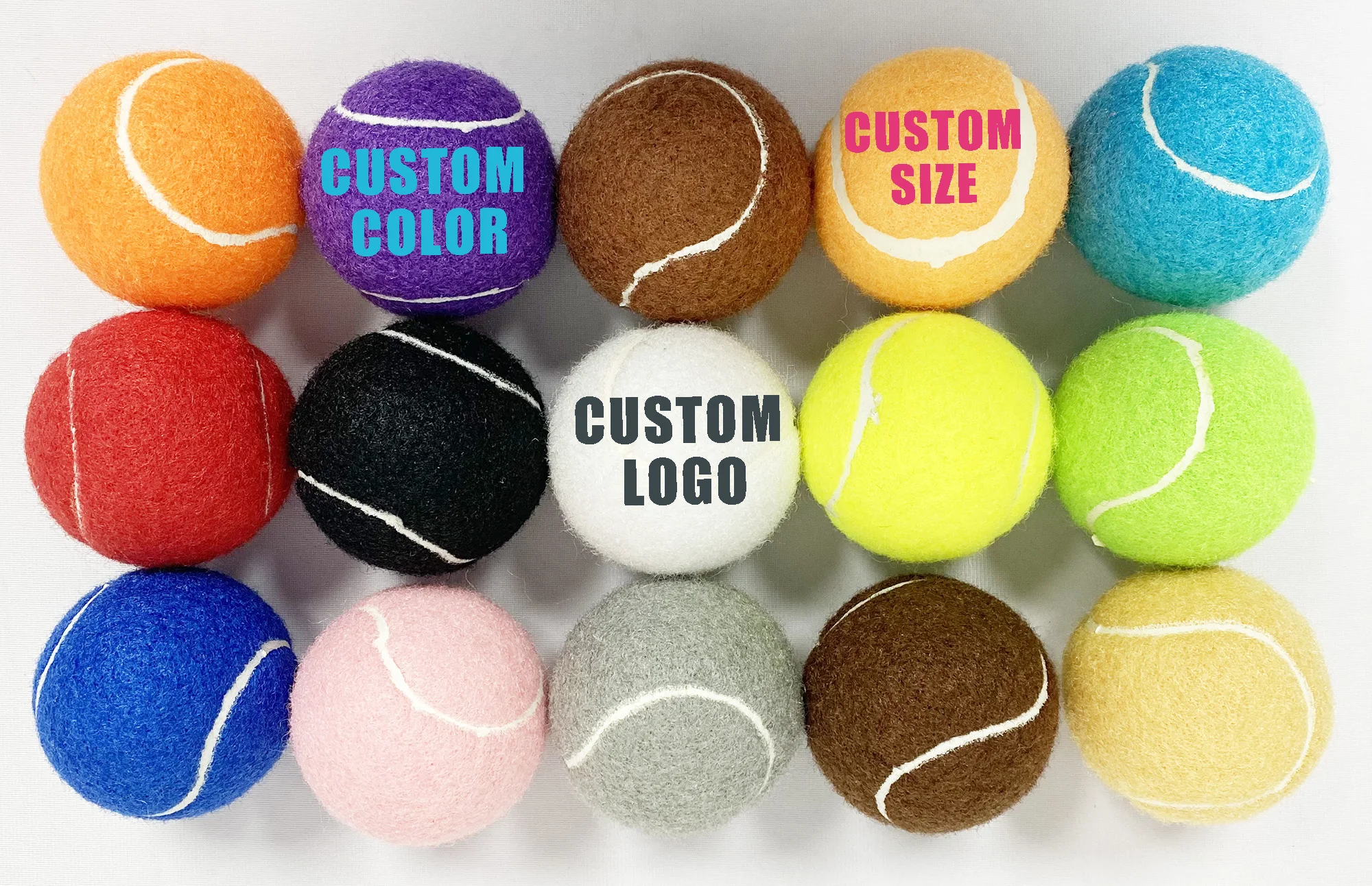 Custom Logo Printed Colorful Tennis Balls Dog Promotion Fetch Toy Balls ...