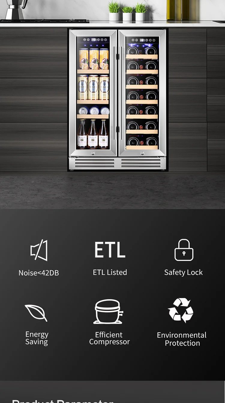 Professional Compressor Beer Fridge 24 Inch Side By Side Beverage ...