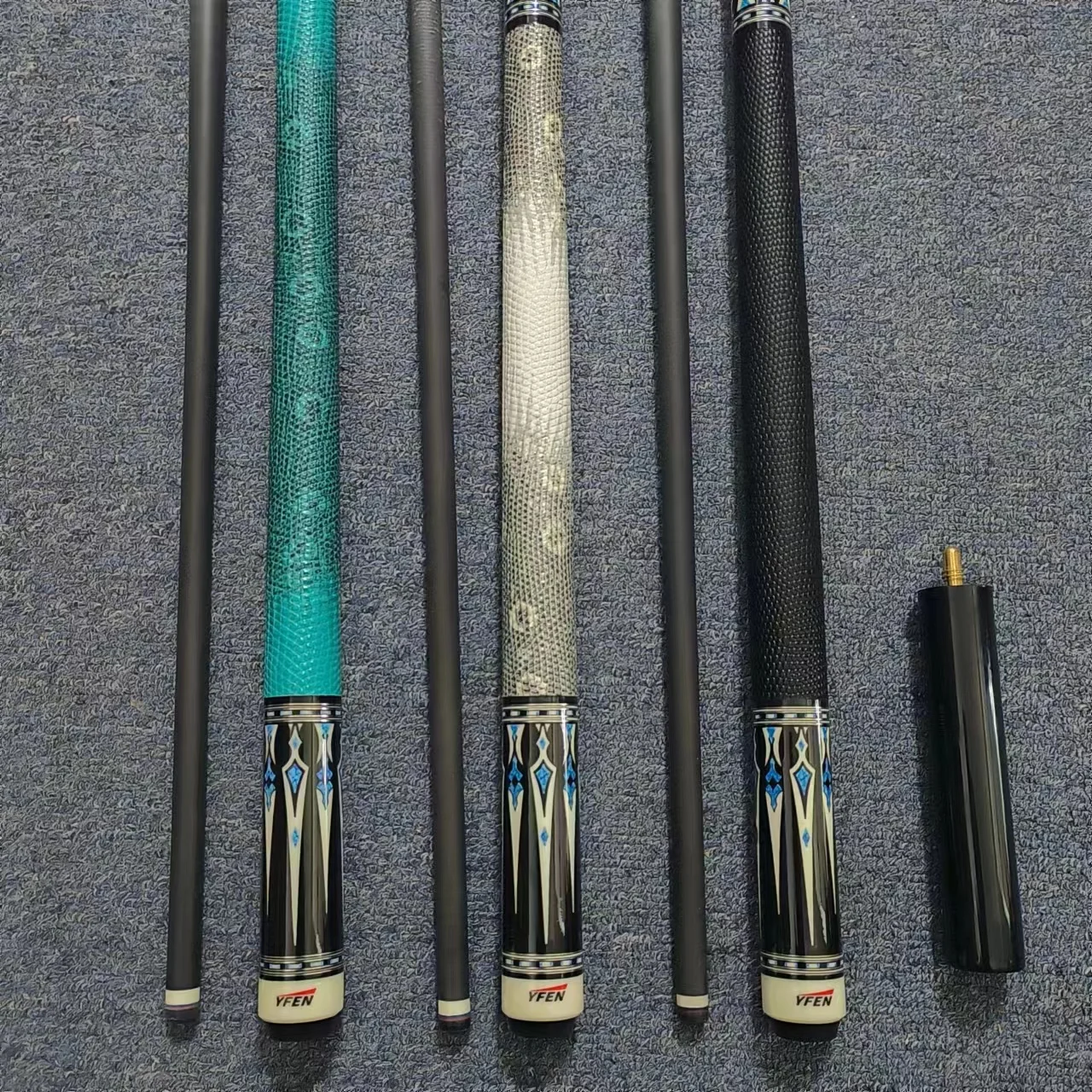 Premium Yfen M7 58" Black Carbon Fiber and Maple Billiard Pool Cue, 12 ...