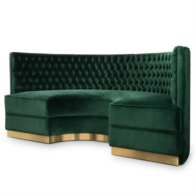 Green Velvet Booths - Modern & Luxurious Restaurant Seating