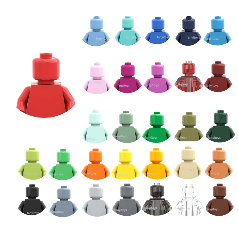 Classic Blank Unprinted Pure Color Plain Figure Moc Minifigs Building ...