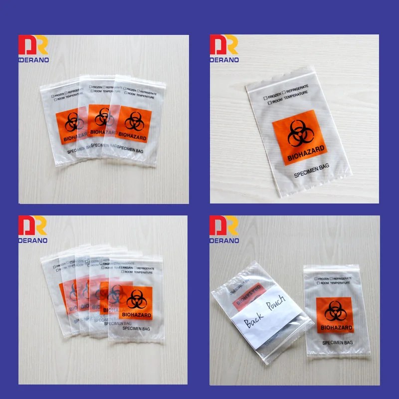 95kpa Kangaroo Pouch Plastic Specimen Zipper Bag Biological Laboratory Biohazard Specimen Bags ...