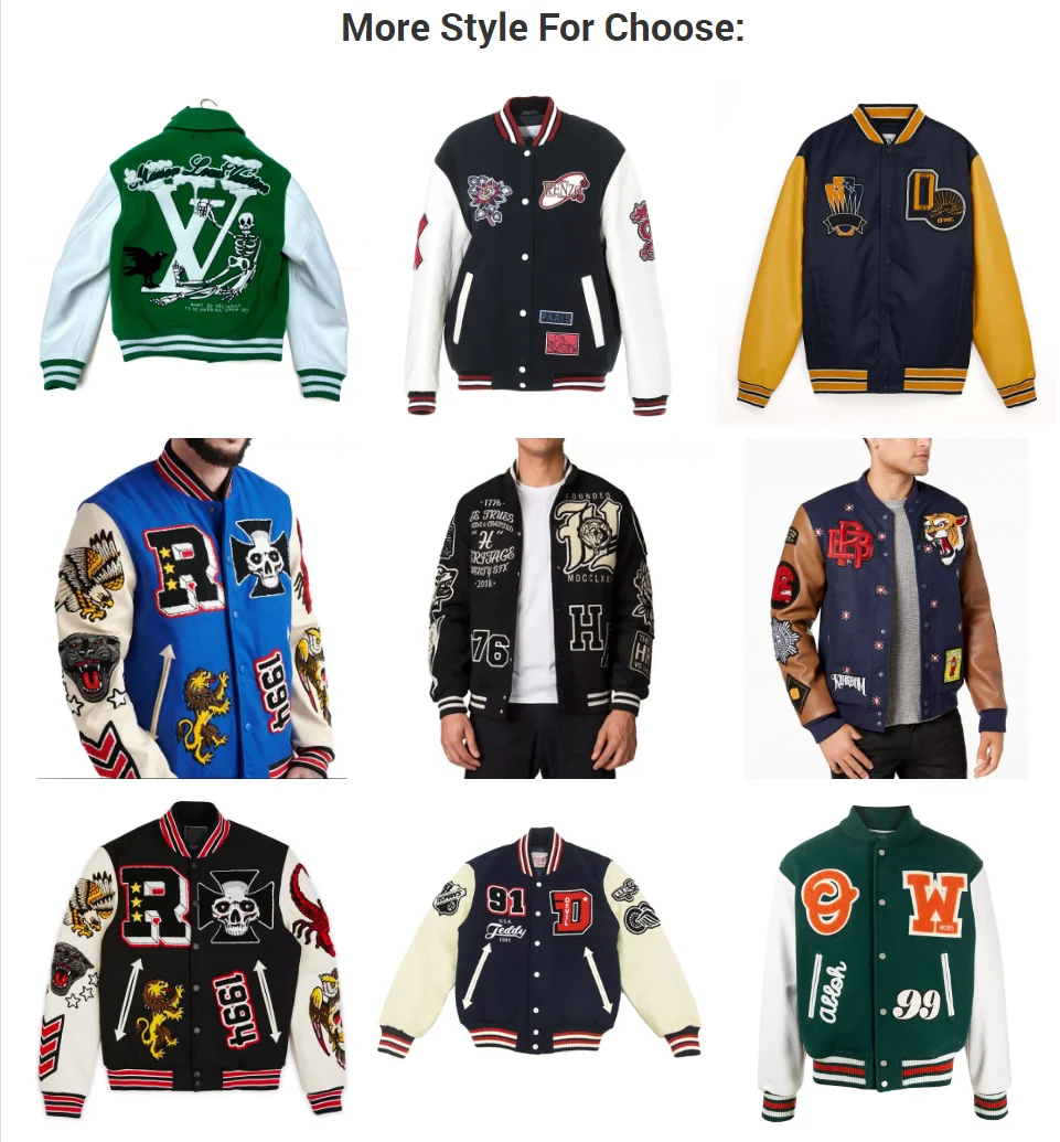 Hgj2001 Wholesale Blank Men Letterman Jackets Custom Sublimation Bomber ...