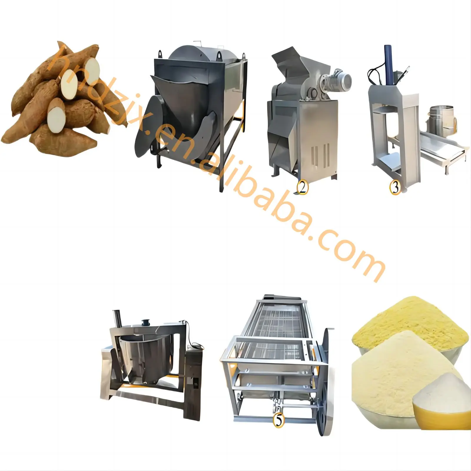 DZJX Best Price Complete Garri Processing Machine for Commercial Cassava Gari Processing Machine ...