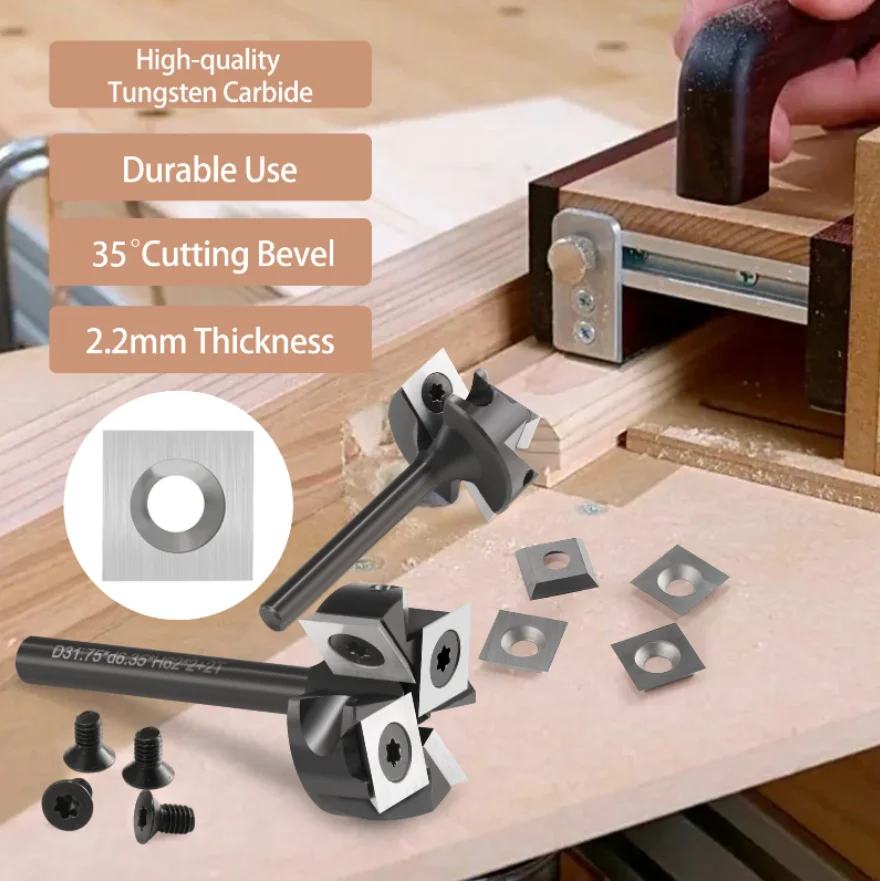 Wood Planer Bit 38.1mm Cutting Diameter 6 6.35 8 12 12.7mm Shank ...