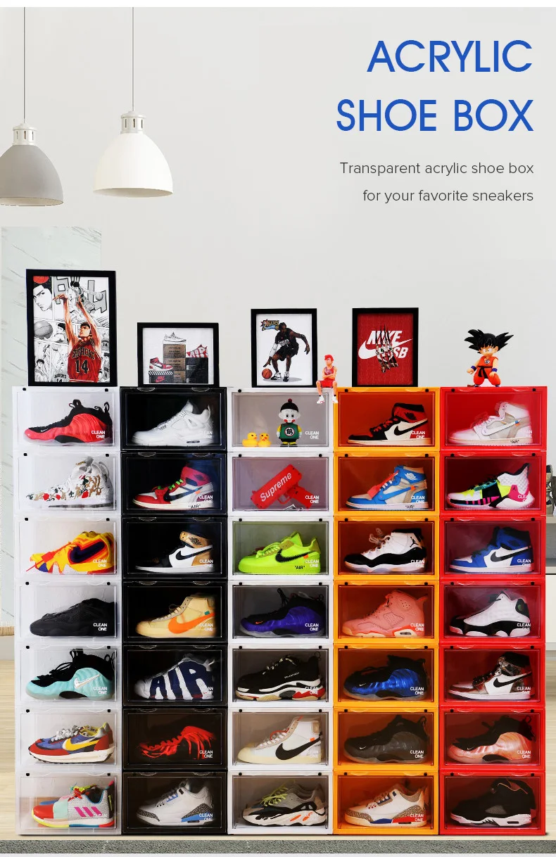 Clear Transparent Acrylic Sneaker Shoes Shoe Rack Racks Box Boxes Shef ...
