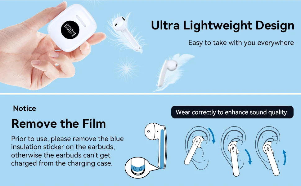 Fast Pairing TWS 5.3 Wireless Earbuds with Power Display & Power Bank ...