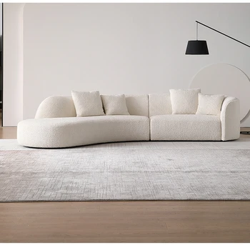 Soft Round Modern Couch Simple Sofa Minimalist Special Shaped Cashmere ...