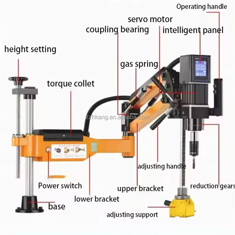 Universal Flexible Arm Threading Machine Swing Arm Servo Motor Automatic Tapping Machine Tapping ...