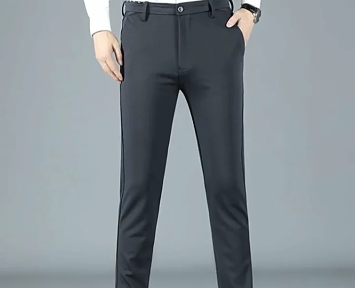 New Stylish Men Slim Fit Solid Color Business Formals Trousers Casual ...
