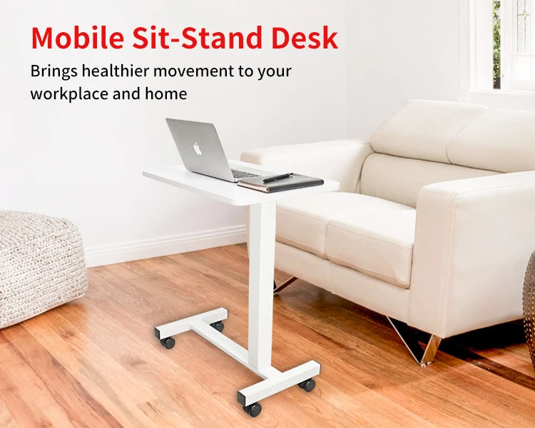 Adjustable Overbed Table Pneumatic with Wheels for Hospital Medical ...