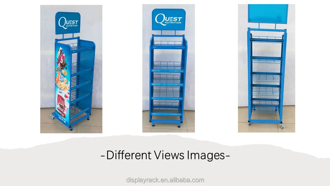 Hot Sale Metal Blue Snack Chips Stand - Supermarket Display Rack