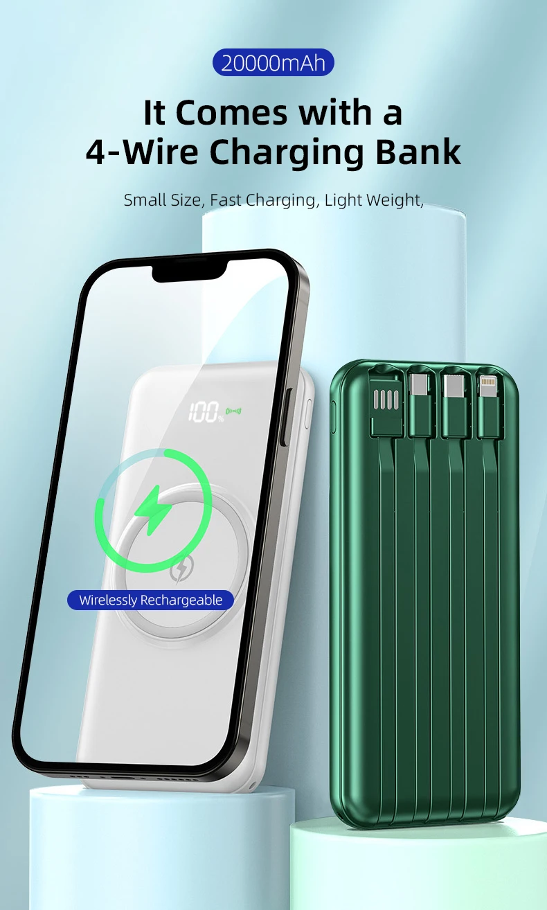 Led Show Fast Charging 20000mah Powerbank Portable Charger Power Bank ...