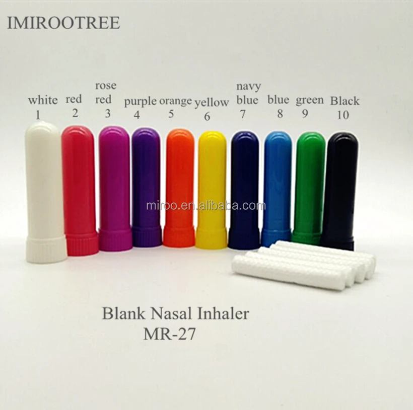 Empty Nasal Inhaler Tube Plastic Refill White Black Blue Yellow Red ...