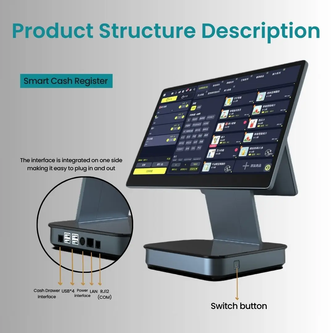 HD 15.6\" Widescreen Android Touch Display Dual Screen POS Cash ...