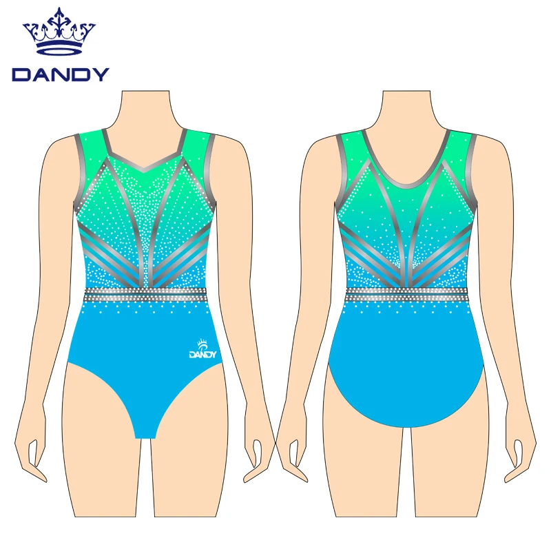 Customized size Rhinestone Competition Gymnastics sleeveless leotard ...