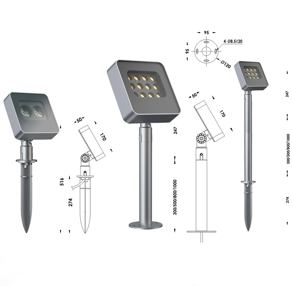 Outdoor Led Garden Spot Light 3W -150W Waterproof Spike Landscape ...