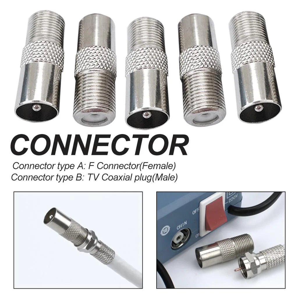 RF Coax F Female to PAL Male TV Antenna Connector Coaxial RF Adapter ...